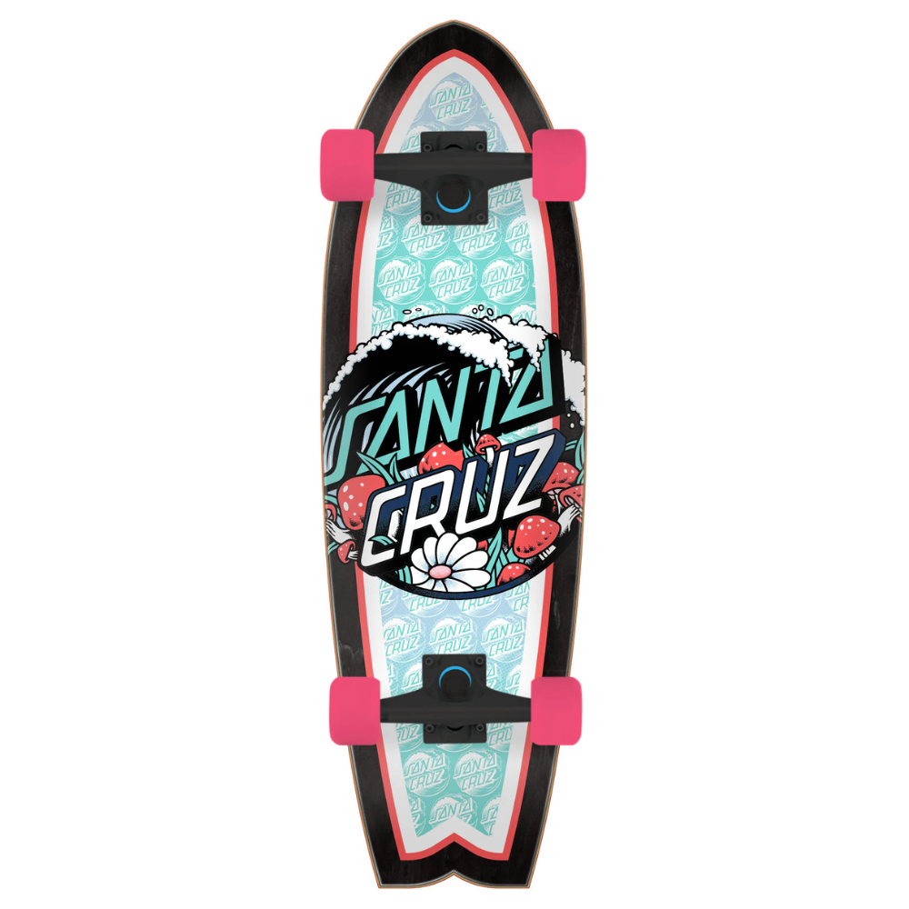 Santa Cruz Wave Dot Mushroom Splice Shark 29.7" Komplett-Cruiser ...